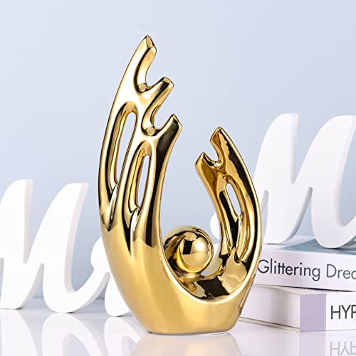 XMGZQ Gold Home Decor Accent,Mid Century Modern Gold Decor Dining Table ...