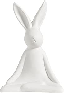 Amazon.com: BULINGNA Ceramic Yoga Rabbit Figurines, Meditating Yoga ...