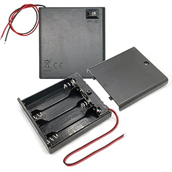 Amazon.com: Jstincal 2 Pack 4AA Battery Box, 4 AA Battery Holder with ...