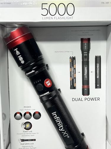 Infinity X1 Dual Power Rechargeable Flashlight 5000 Lumens - Amazon.com