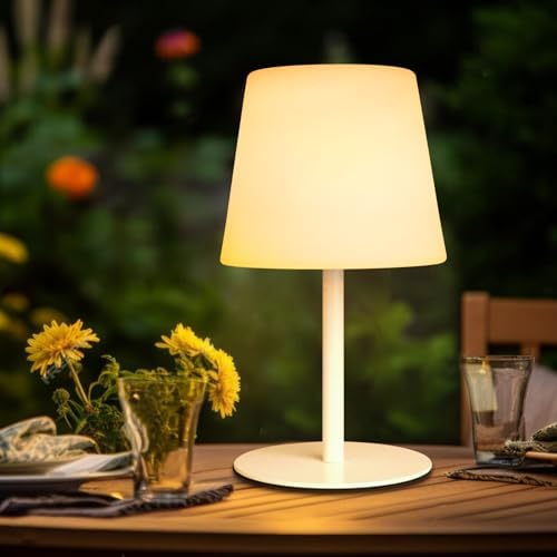 Gewiny Outdoor Table Lamp,Battery Operated Cordless Table Lamp,Outdoor ...