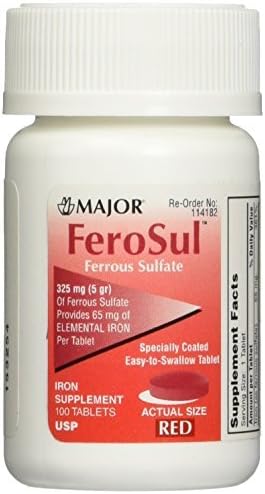 Amazon.com: FeroSul 325mg (5GR) Ferrous Sulfate Coated Easy-To-Swallow ...