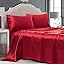 Amazon.com: Cobedzy 4 Pieces Red Satin Sheets Queen Size Bed Set ...
