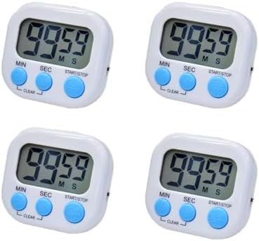 4-Pack Kitchen Timer, Clear & Loud Alarm Countdown Timer - Kids ...