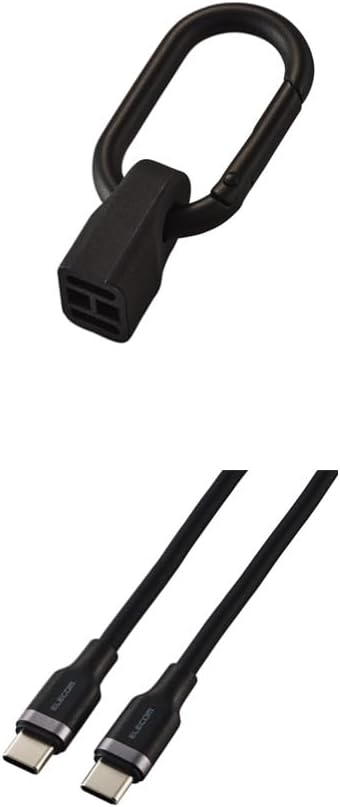 Amazon.co.jp: 【Type-Cケーブルセット】 エレコム ケーブルホルダー カラビナ付 USB-C用 ブラック EKCWCCC01BK + エレコム USB Type C ケーブル ...
