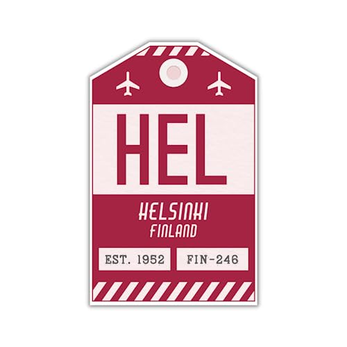 Amazon.com: HEL Helsinki Finland Luggage Tag Sticker/Airport Code ...