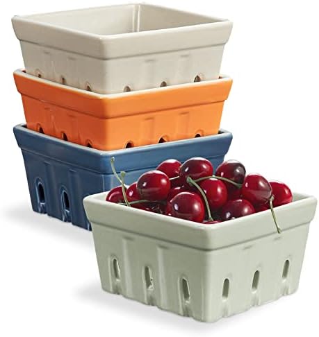 Amazon.com: 7Penn Ceramic Berry Basket Colander Fruit Bowl, Set of 4 ...