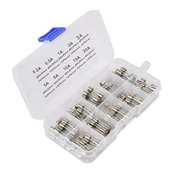 Amazon.com: 100 Pcs 5x20mm Quick Blow Glass Tube Fuse Assorted Kit Amp ...