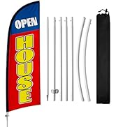 Amazon.com : 2 Pack Open House Flags, 8FT Open House Signs for Real ...