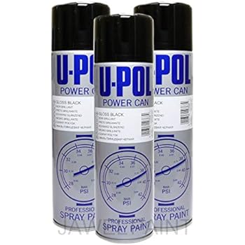 U-POL Car Paint Power Can Gloss Black 3 x 500 ml Aerosols Spray Cans ...