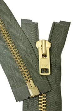 Amazon.com: YKK® 36" Jacket Zipper YKK #10 Brass Separating ~ Chaps Color Olive Green (1 Zipper ...