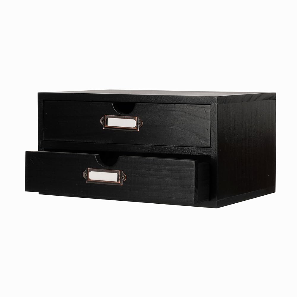 Amazon.com: PACKGILO Wooden Storage Box Rustic Desktop Organizer with 2 ...