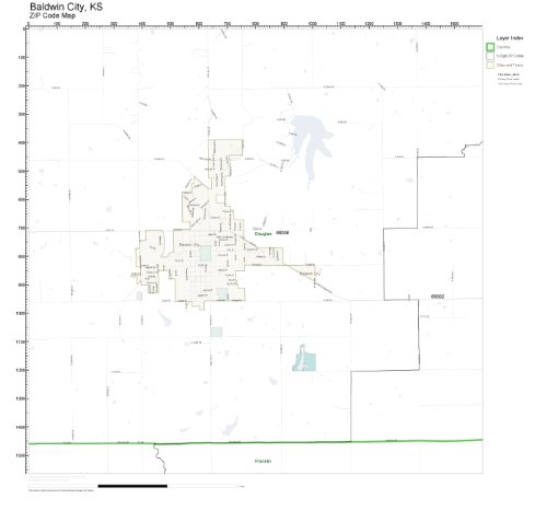 ZIP Code Wall Map of Baldwin City, KS ZIP Code Map Laminated: Amazon ...