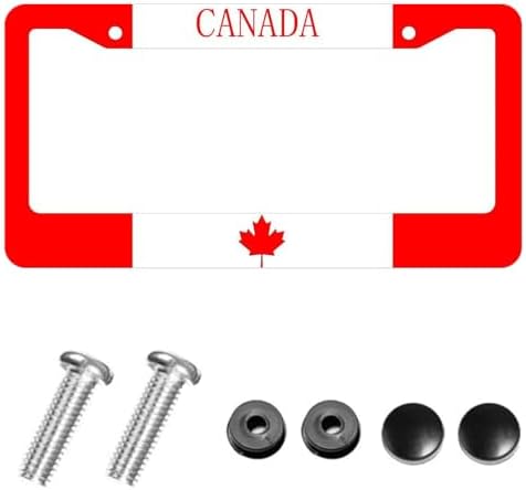 Canada Flag License Plate Frames - 1 pcs Aluminum Holder Cover with ...