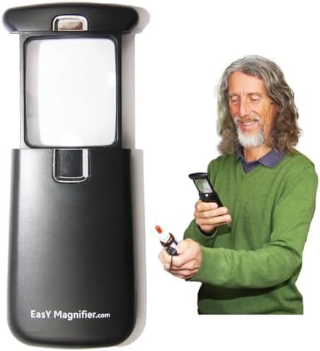 Amazon.com: EasY Magnifier Small Pocket Magnifying Glass 3X with LED ...
