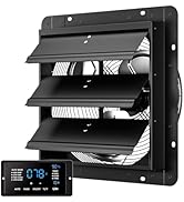 CAMMOO 14 Inch EC Motor Shutter Exhaust Fan, 6 Inch Large Touchscreen ...