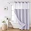 Amazon.com: eachope No Hook Tufted Chevron Striped Shower Curtain with Snap-in Fabric Liner set ...