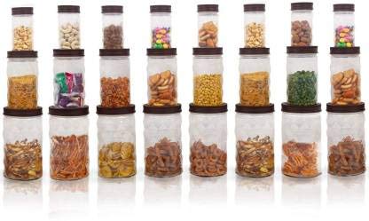 Nulomi 24 Pc Plastic Checkers/Container/Canister/Pet Jars Set, 350 ML ...