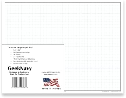 Amazon.com : GeekNavy 8.5" x 11" Quadrille Graph Paper 50 Sheets ...
