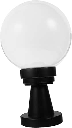 CRILSTYLEO Outdoor Round Post Lights Solar Fence Decorative Lamp LED ...