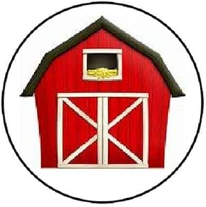 Amazon.com : 48 pcs Red Barn !! Stickers Envelope Seals Labels Round ...