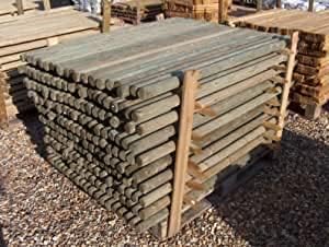 Round Fence Posts | 1.5m (5ft) x 50mm | 10 Pack | Pressure Treated ...