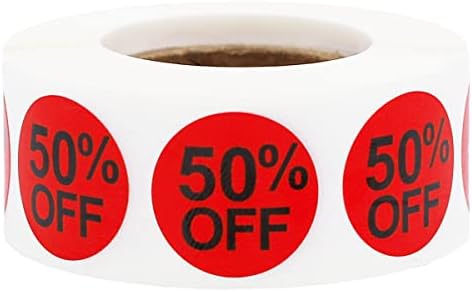 Red 50 Percent Off Labels 0.75 Inch 19 mm Round 500 Count : Amazon.ca ...