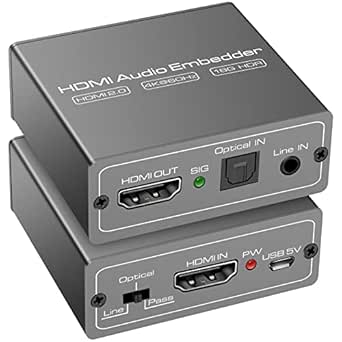 HDMI Audio Embedder Inserter Digital Analog Audio + DVI to HDMI Support ...