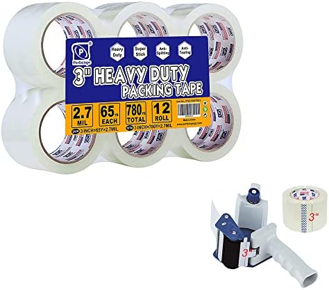 Amazon.com : PERFECTAPE 3" Heavy Duty Packing Tape 13 Rolls with Tape ...