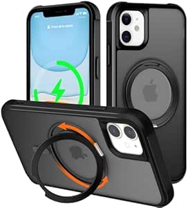 Amazon.com: UMIONE 360° Rotatable Magnetic Ring Design for iPhone 11 Case, Built-in Invisible ...