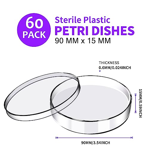 Plastic Petri Dishes Xuhal 200-Pack Sterile Petri Dishes - 90mm Plastic ...