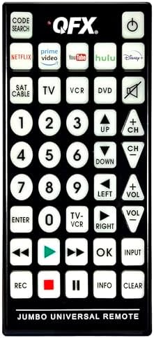 Amazon.com: QFX REM-115 8 in 1 Large Jumbo Universal Remote Control for ...