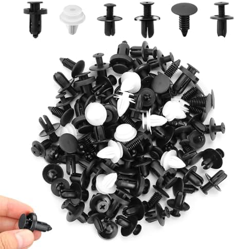 JatilEr 100 Pcs Car Body Trim Clips, Plastic Rivet Fasteners Universal ...