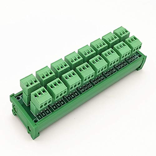 DIN Rail Mount 15A/300V 8x3Position Screw Terminal Block Distribution ...