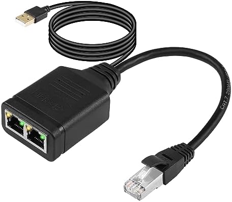 SinLoon Gigabit network splitter Adapter 1 Male to 2 Female High Speed ...