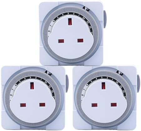 OHVBAEON 3PCS Mechanical Timer Socket Switch Energy Saving Compact UK ...