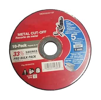 Amazon.com: DBD050040110 for Genuine 5 in. Metal Cut Off Disc - Thin ...
