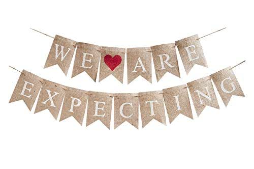 Amazon.com: Swanky Party Box | We Are Expecting Banner for Baby Shower ...