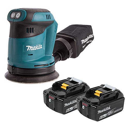 Makita DBO180 18V Li-ion Random Orbit Sander Body with 2 x 6.0Ah ...