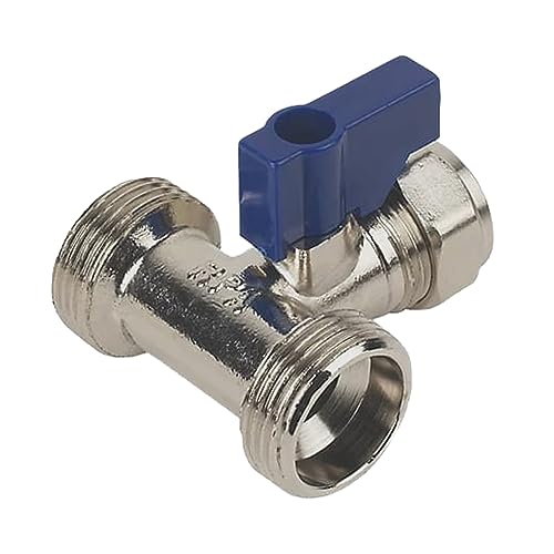 Dual Appliance Tee Valve | 3/4 x 3/4 x 15mm | BSP Compression Twin ...