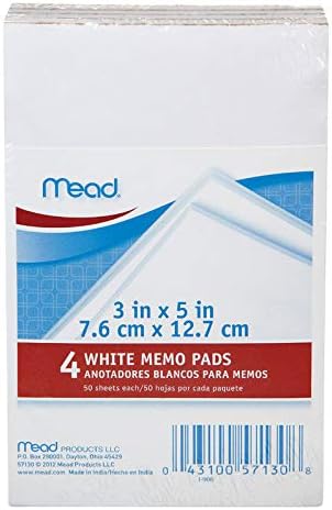 Amazon.com : Mead 4-Pack Memo Pad (50 Sheets Per Pad) - 12 Pack (48 ...