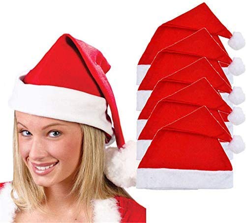 Buy Crazycute® Amazing Pack of 6 Red n White Santa Caps | Free Size ...