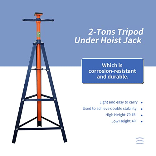 Snapklik.com : Aain E335 High-Position 2-Ton Tripod Under Hoist Jack Stand