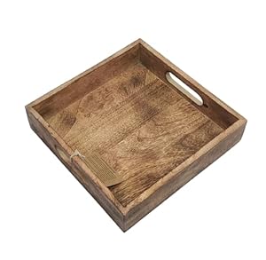 Star 12 Inches Tray, Square Wood Tray for Coffee Table, Small Wooden ...