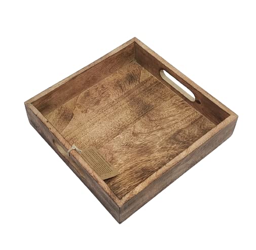 Star 12 Inches Tray, Square Wood Tray for Coffee Table, Small Wooden ...