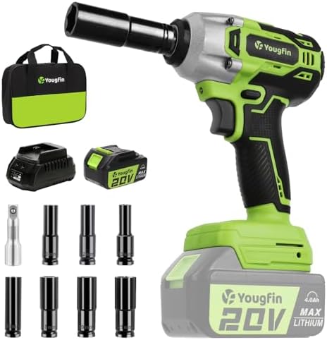 Tegatok Cordless Impact Wrench, Power Impact Gun 1/2 (430N.m), 2400 RPM ...