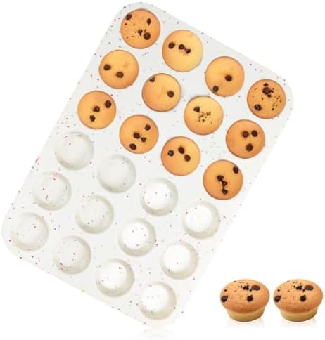 Amazon.com: CAKETIME Silicone Mini Muffin Pan, 24 Cups Nonstick Mini ...