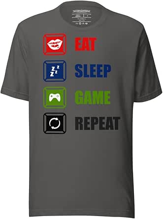 Eat Sleep Game Repeat - Funny Gaming Controller Console Unisex Graphic ...