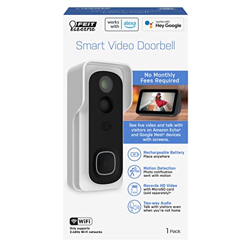 Feit Electric Doorbell Camera, Wireless Video Doorbell, 2.4 GHz WiFi ...