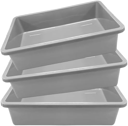 Grey Deep Multipurpose Plastic Rectangular Household Trays Indoor ...